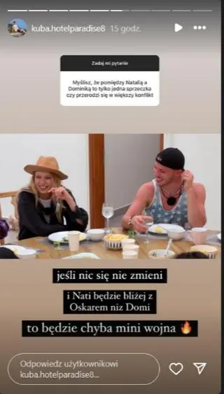 Kuba Mroczka z "Hotelu Paradise 8" o kłótni Natalii i Dominiki. Mówi o ...